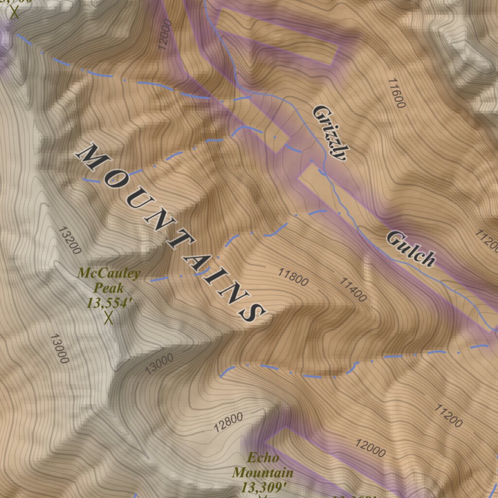 Columbine Pass, Colorado 7.5 Minute Topographic Map - Color Hillshade ...