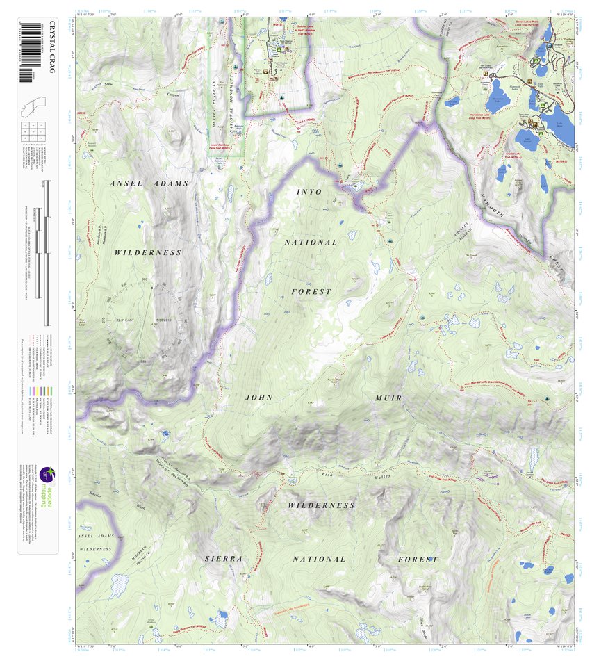 Crystal Crag, California 7.5 Minute Topographic Map by Apogee Mapping ...