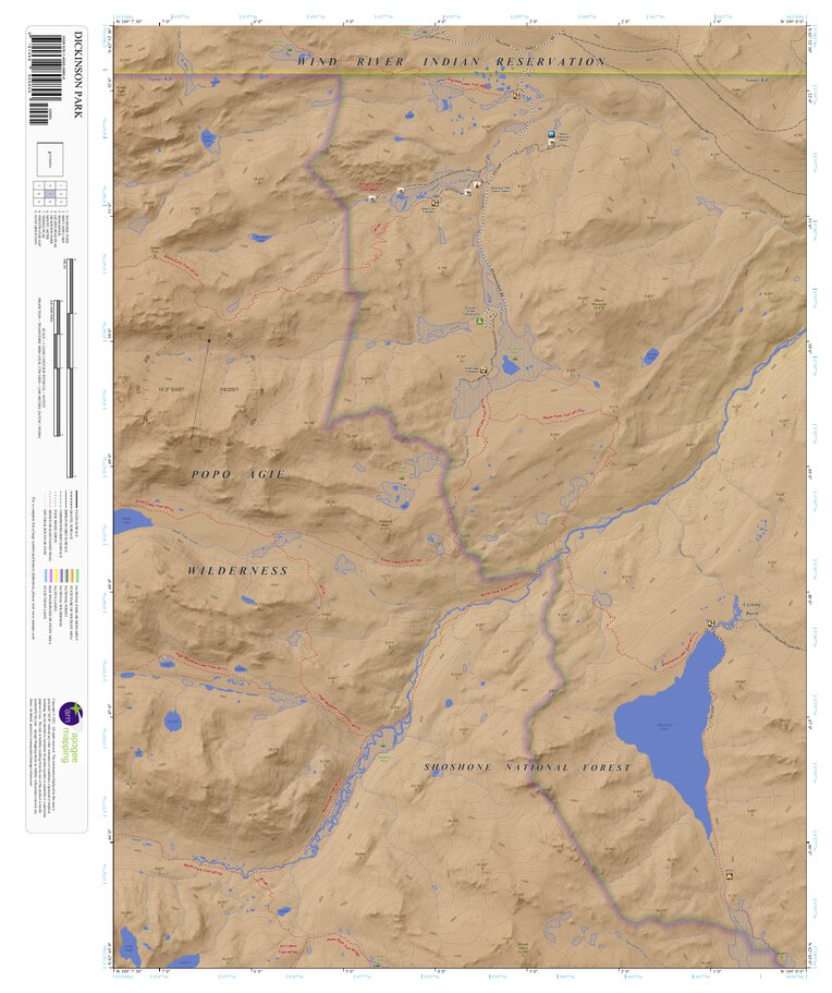 Dickinson Park, Wyoming 7.5 Minute Topographic Map - Color Hillshade by ...