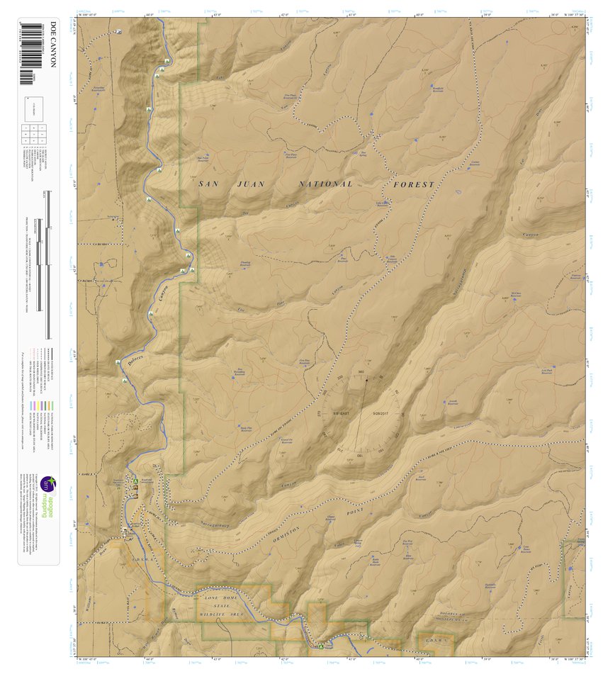 Doe Canyon, Colorado 7.5 Minute Topographic Map - Color Hillshade by ...