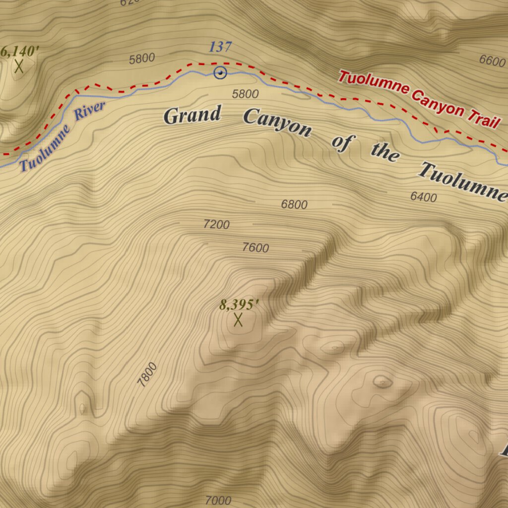 Falls Ridge, California 7.5 Minute Topographic Map - Color Hillshade by ...