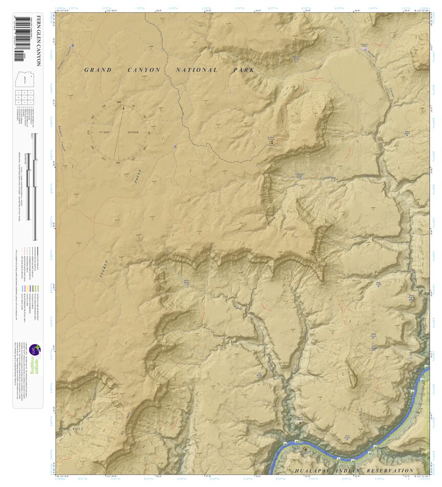 Fern Glen Canyon, Arizona 7.5 Minute Topographic Map - Color Hillshade ...