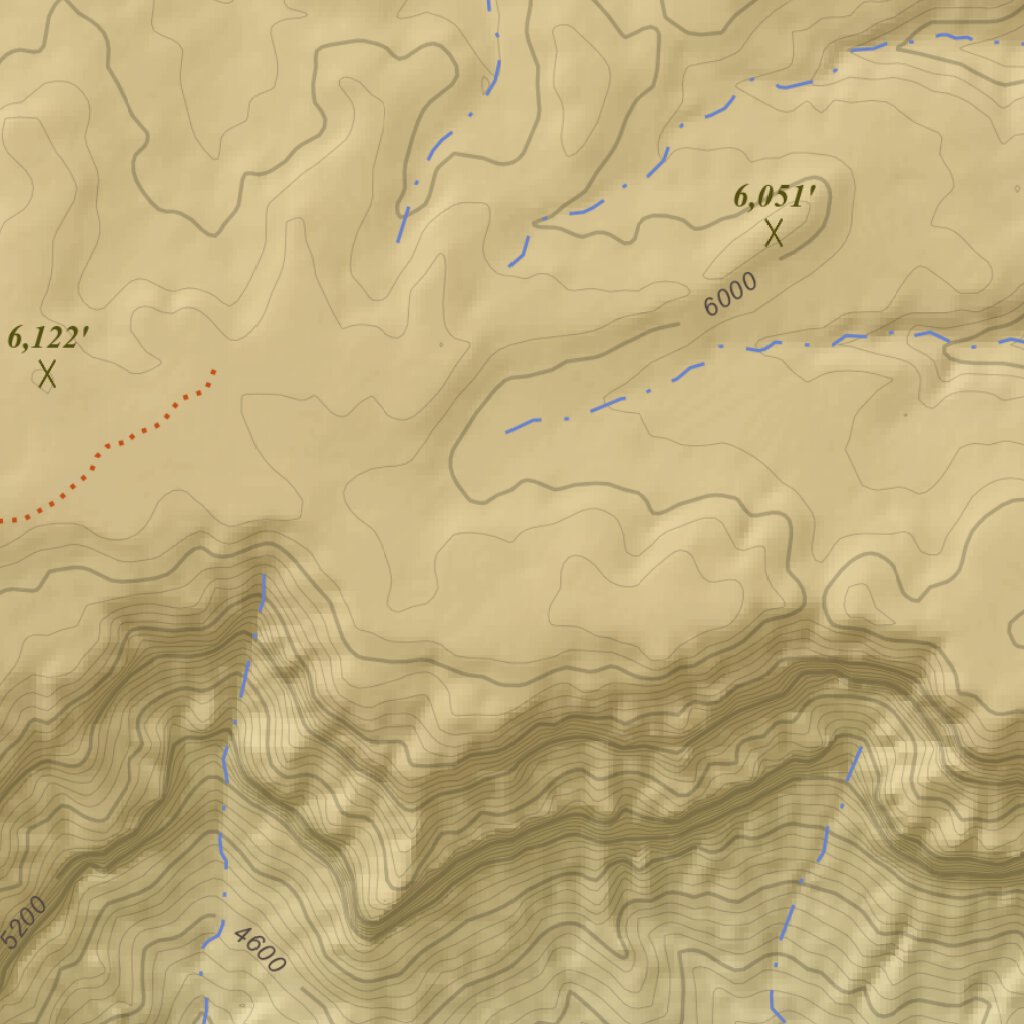 Fern Glen Canyon, Arizona 7.5 Minute Topographic Map - Color Hillshade ...