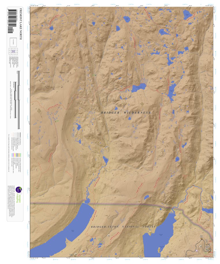 Fremont Lake North, Wyoming 7.5 Minute Topographic Map - Color ...