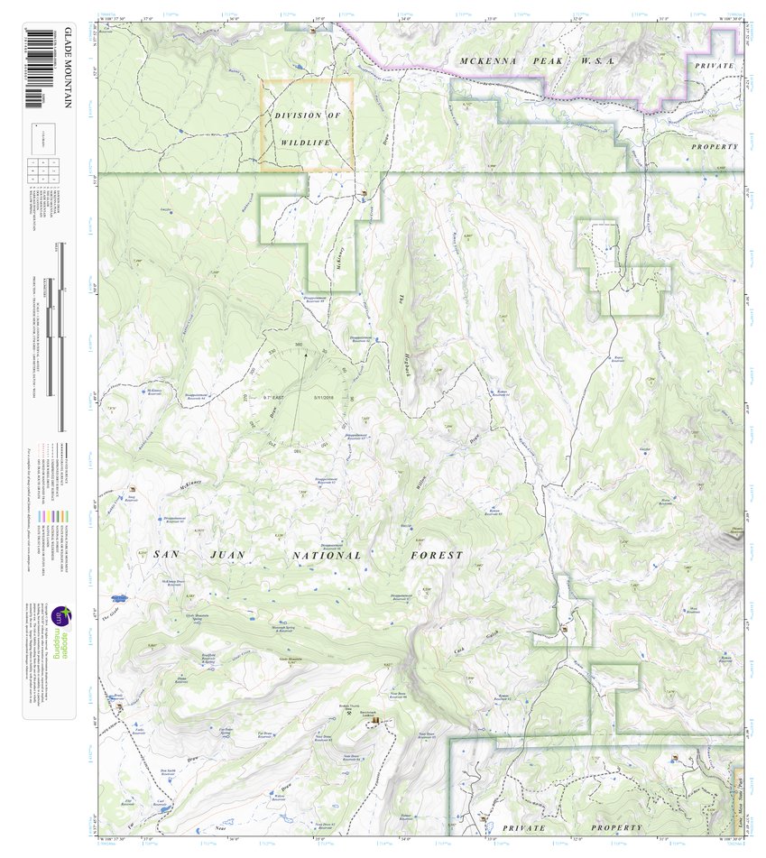 Glade Mountain, Colorado 7.5 Minute Topographic Map by Apogee Mapping ...