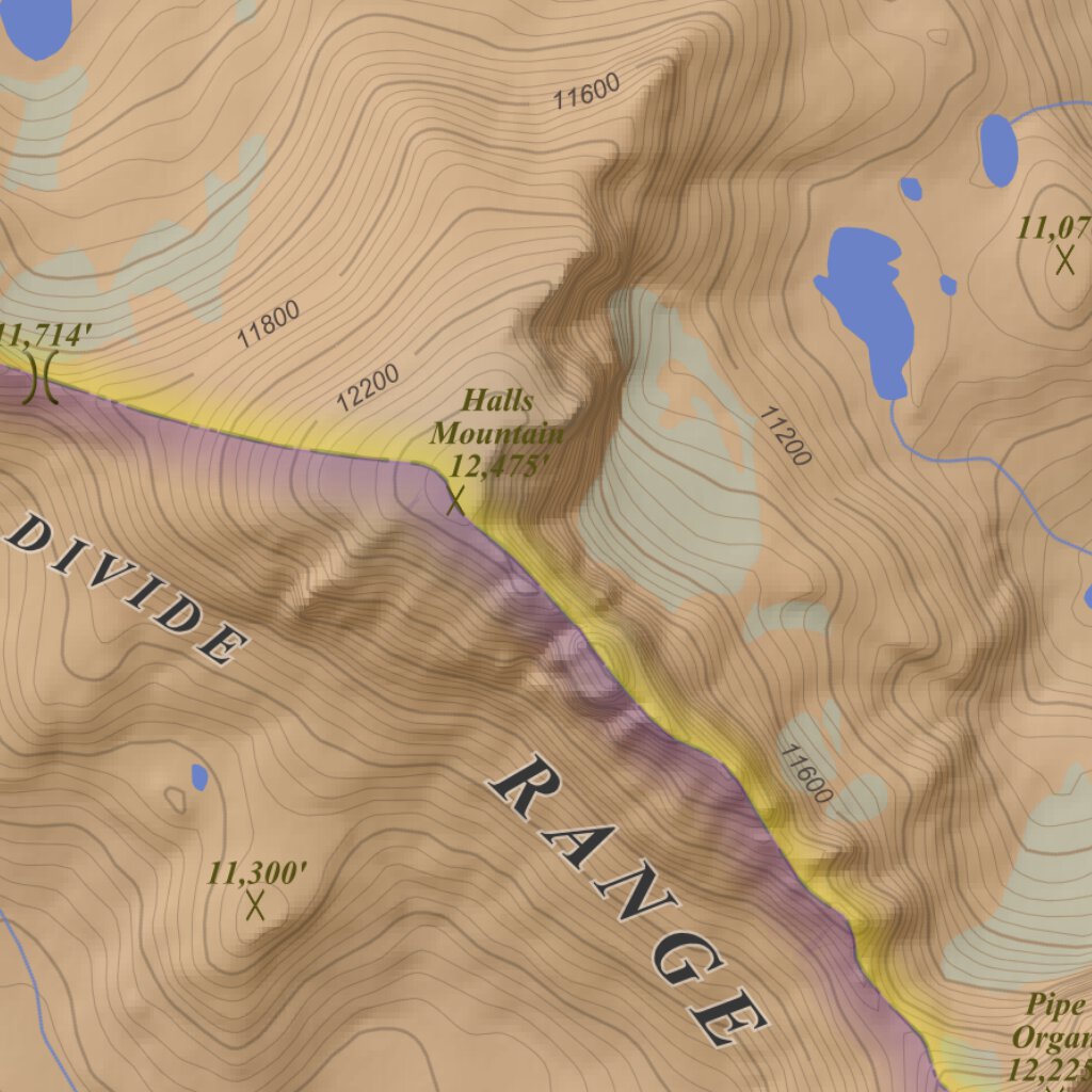 Halls Mountain, Wyoming 7.5 Minute Topographic Map - Color Hillshade by ...
