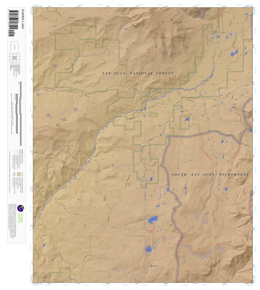 Harris Lake, Colorado 7.5 Minute Topographic Map - Color Hillshade by ...