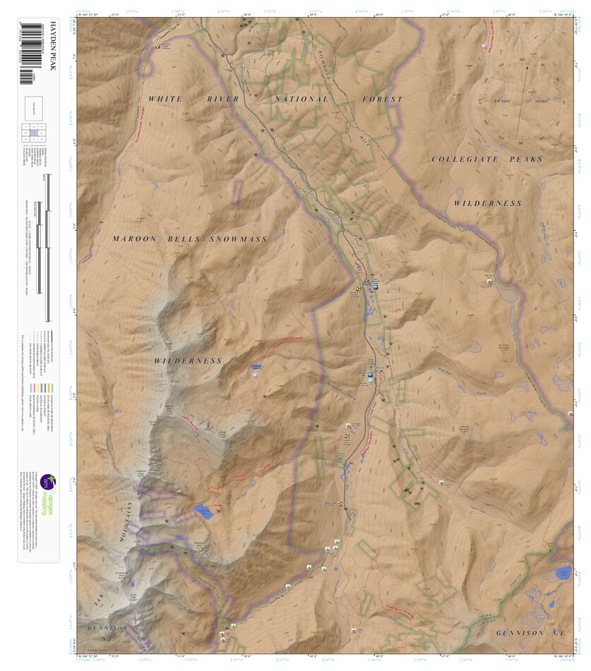 Hayden Peak, Colorado 7.5 Minute Topographic Map - Color Hillshade by ...
