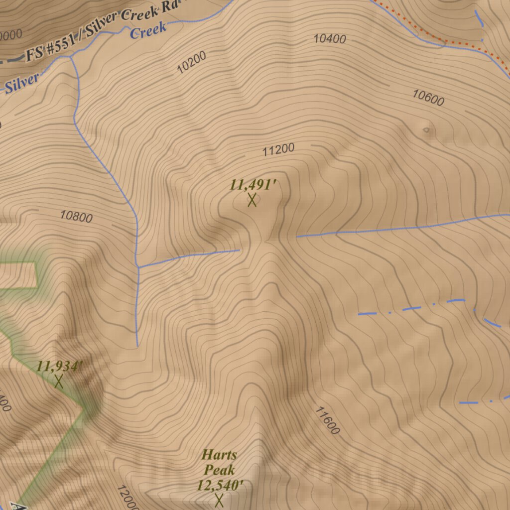 Hermosa Peak, Colorado 7.5 Minute Topographic Map - Color Hillshade by ...