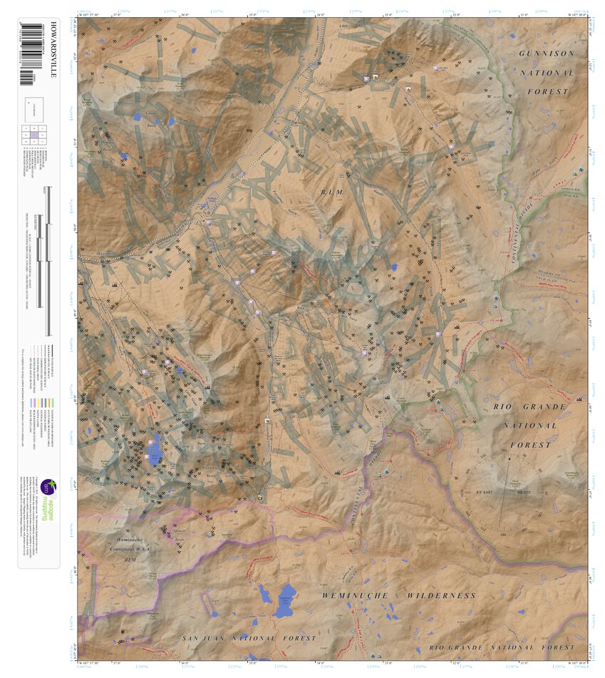 Howardsville, Colorado 7.5 Minute Topographic Map - Color Hillshade by ...