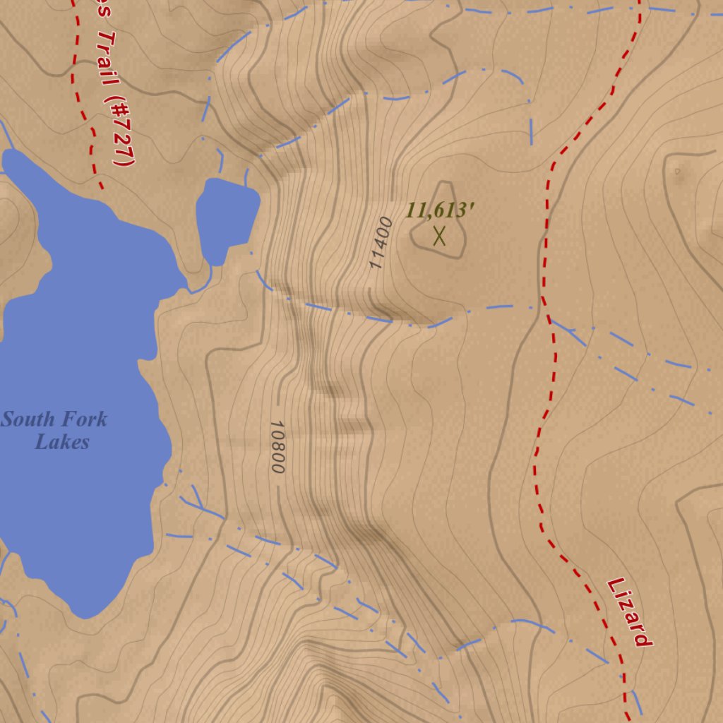 Lizard Head Peak, Wyoming 7.5 Minute Topographic Map - Color Hillshade ...