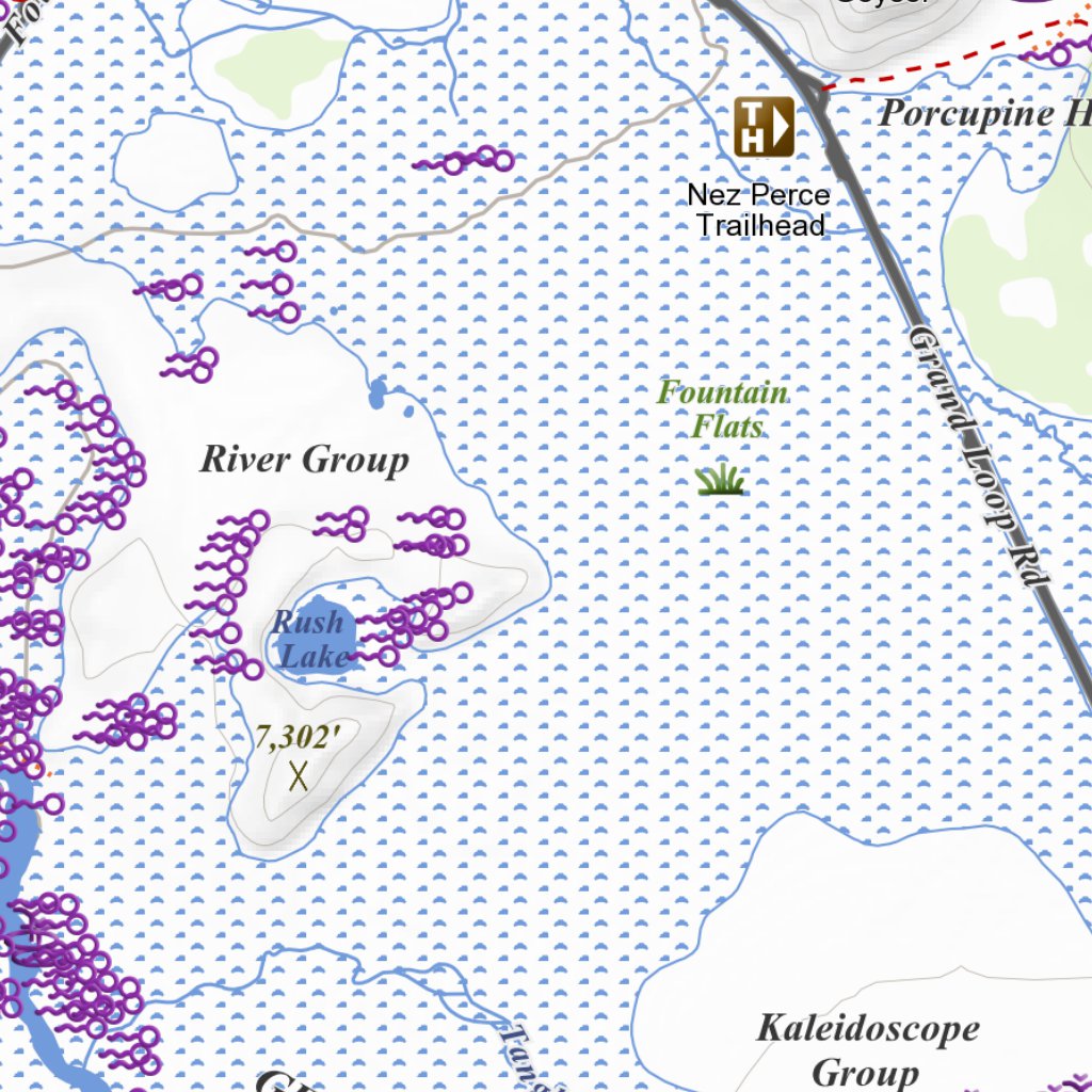 Lower Geyser Basin, Wyoming 7.5 Minute Topographic Map by Apogee ...