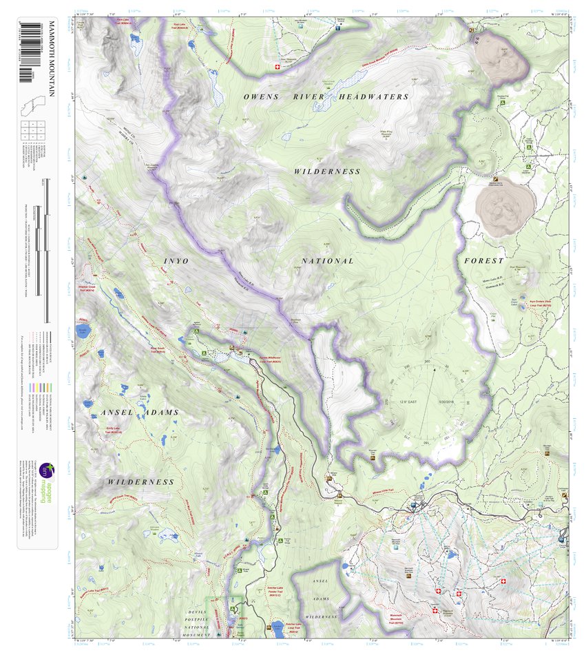 Mammoth Mountain, California 7.5 Minute Topographic Map by Apogee ...