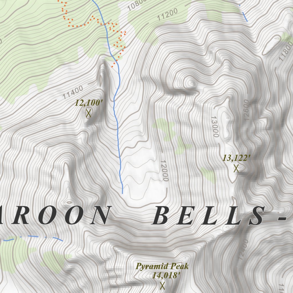 Maroon Bells, Colorado 7.5 Minute Topographic Map by Apogee Mapping ...