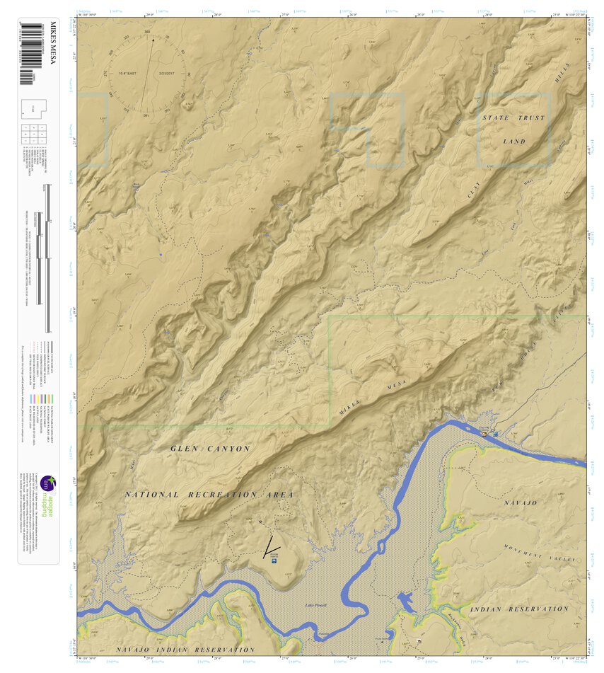 Mikes Mesa, Utah 7.5 Minute Topographic Map - Color Hillshade by Apogee ...