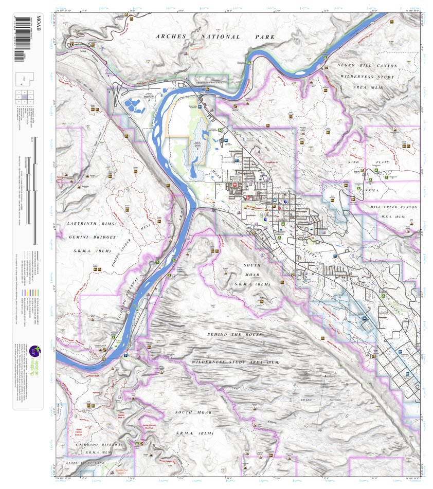 Moab, Utah 7.5 Minute Topographic Map by Apogee Mapping, Inc. | Avenza Maps