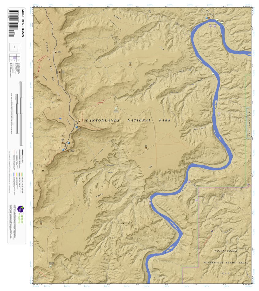 Monument Basin, Utah 7.5 Minute Topographic Map - Color Hillshade by ...