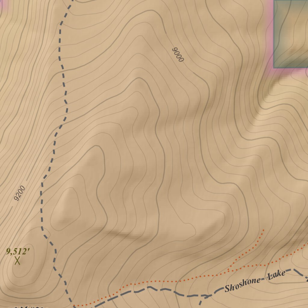 Mount Arter, Wyoming 7.5 Minute Topographic Map - Color Hillshade by ...