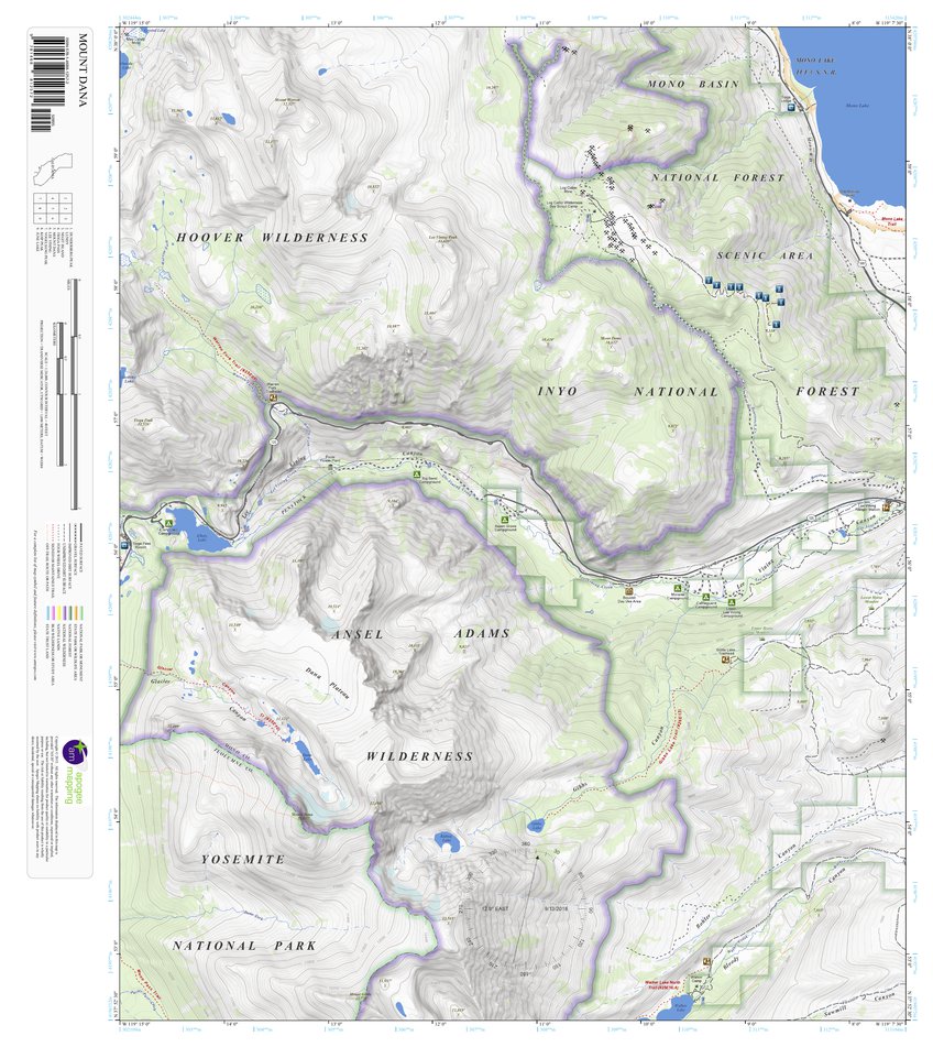 Mount Dana, California 7.5 Minute Topographic Map by Apogee Mapping ...