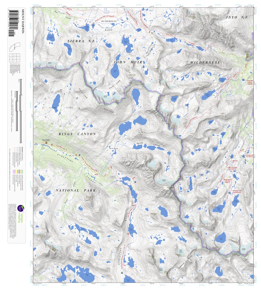 Mount Darwin, California 7.5 Minute Topographic Map by Apogee Mapping ...