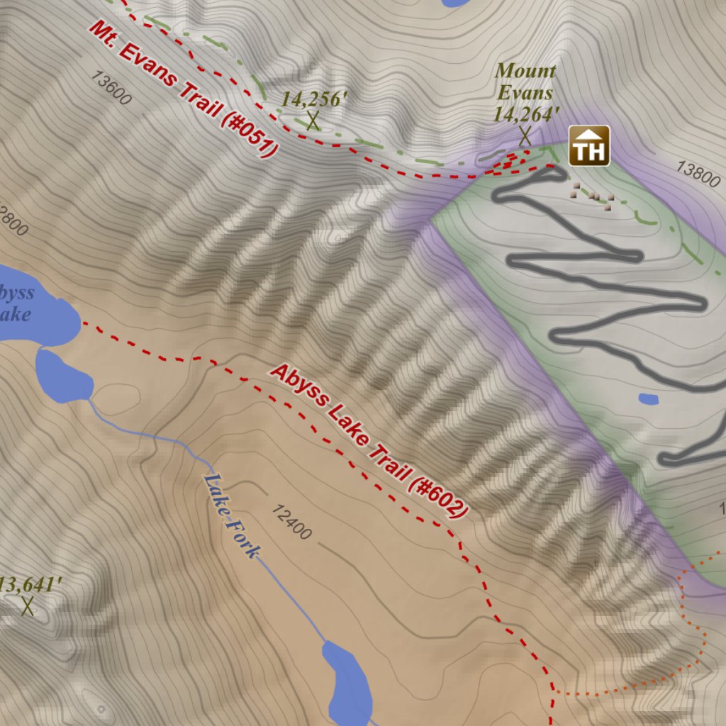 Mount Evans, Colorado 7.5 Minute Topographic Map - Color Hillshade by ...