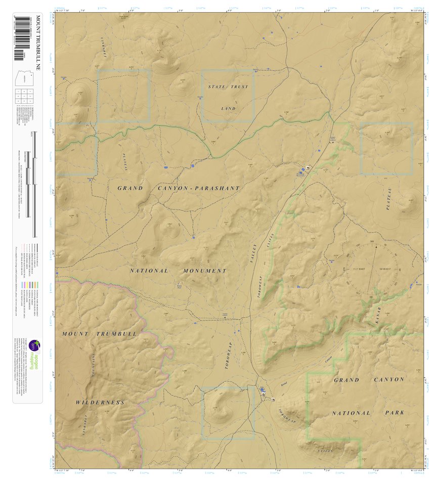 Mount Trumbull NE, Arizona 7.5 Minute Topographic Map - Color Hillshade ...