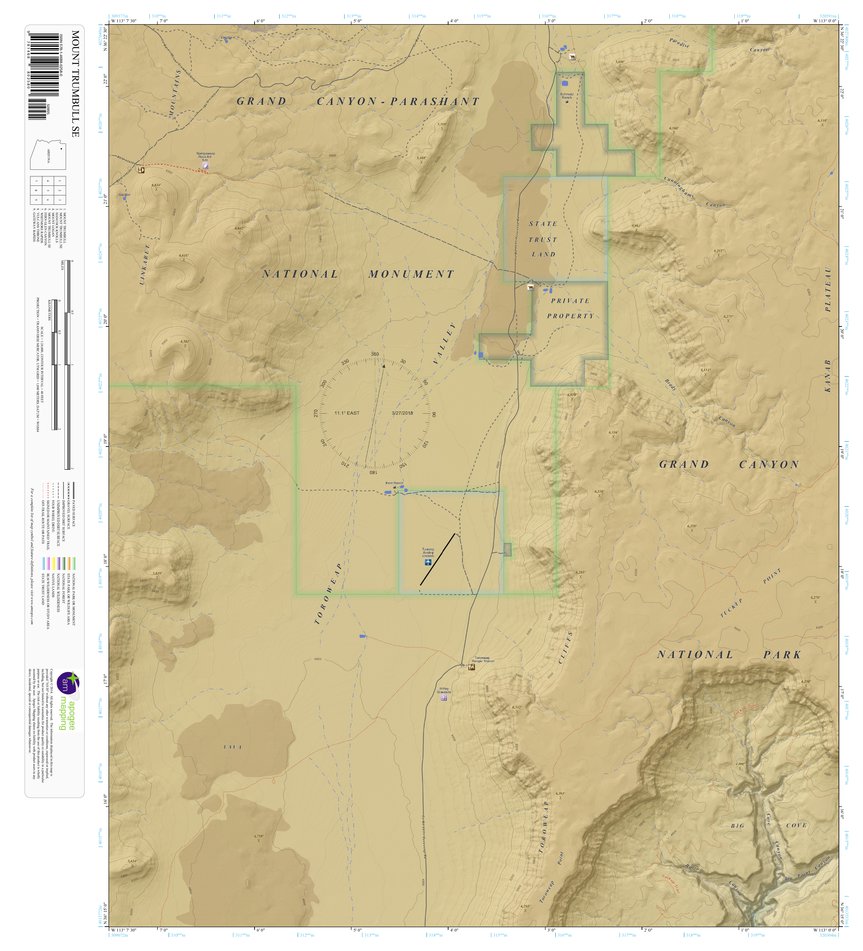 Mount Trumbull SE, Arizona 7.5 Minute Topographic Map - Color Hillshade ...