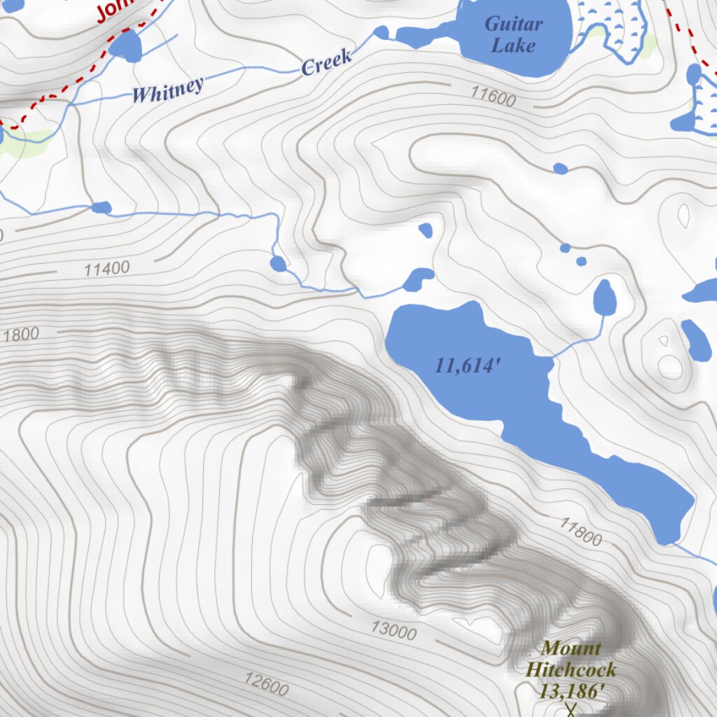 Mount Whitney, California 7.5 Minute Topographic Map by Apogee Mapping ...