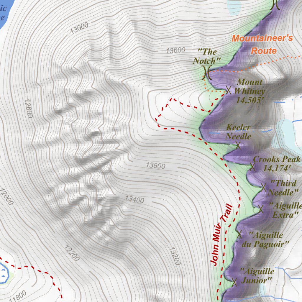 Mount Whitney, California 7.5 Minute Topographic Map by Apogee Mapping ...
