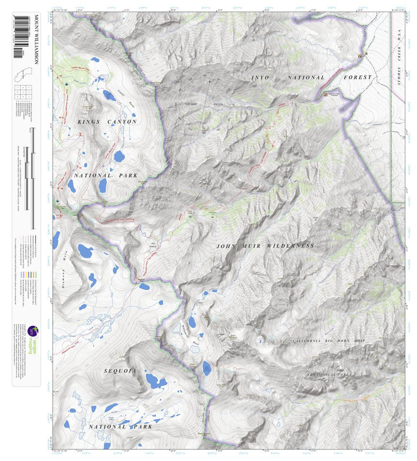 Mount Williamson, California 7.5 Minute Topographic Map by Apogee ...