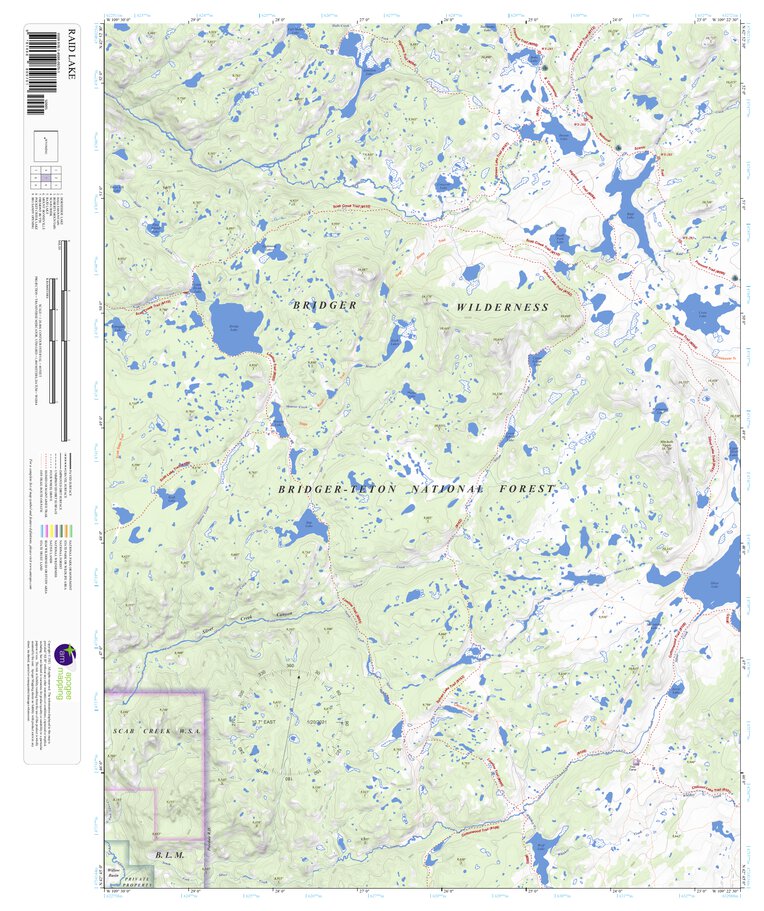 Raid Lake, Wyoming 7.5 Minute Topographic Map by Apogee Mapping, Inc ...