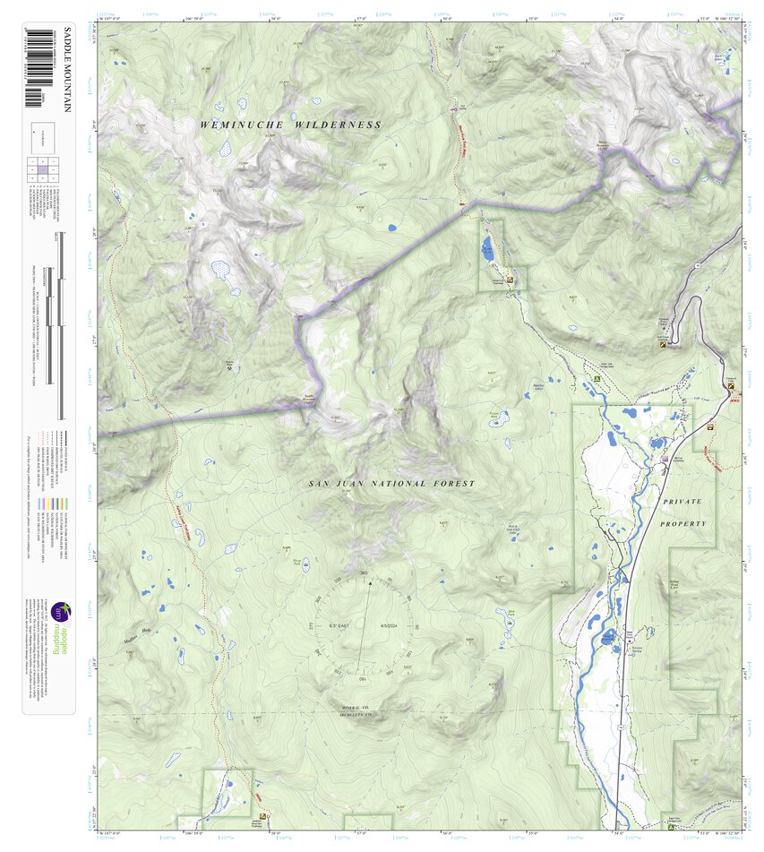 Saddle Mountain, Colorado 7.5 Minute Topographic Map by Apogee Mapping ...