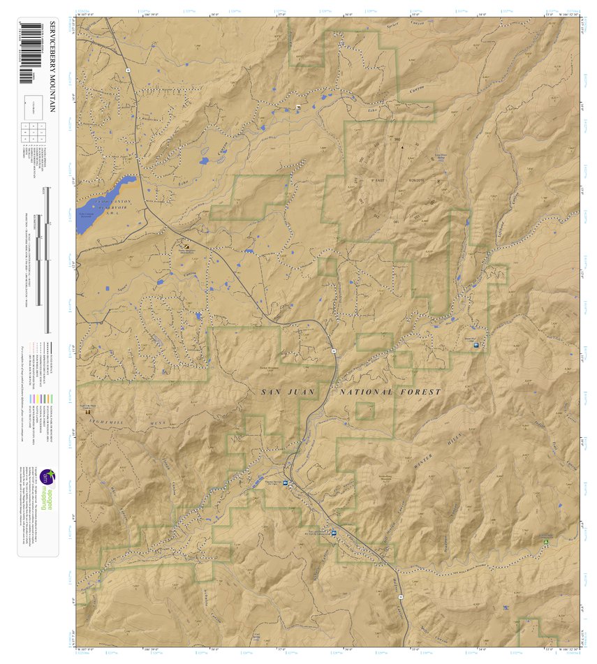 Serviceberry Mountain, Colorado 7.5 Minute Topographic Map - Color ...