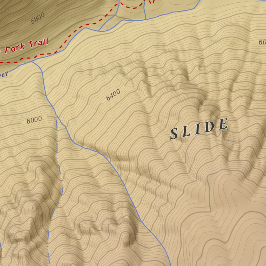 Slide Bluffs, California 7.5 Minute Topographic Map - Color Hillshade ...