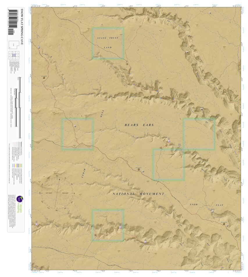 Snow Flat Spring Cave, Utah 7.5 Minute Topographic Map - Color ...