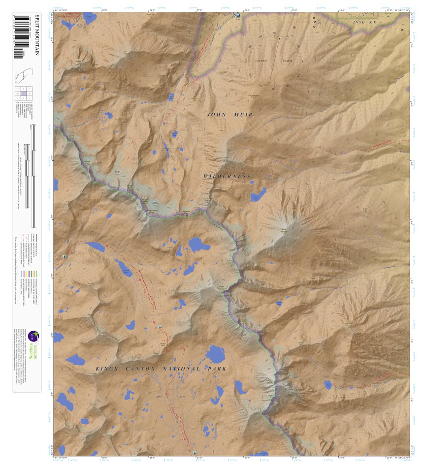 Split Mountain, California 7.5 Minute Topographic Map - Color Hillshade ...