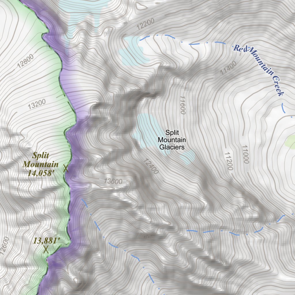 Split Mountain, California 7.5 Minute Topographic Map by Apogee Mapping ...