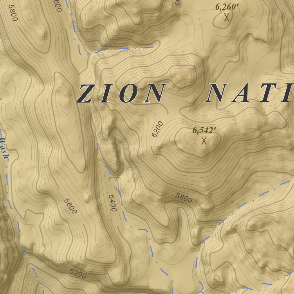 Springdale East, Utah 7.5 Minute Topographic Map - Color Hillshade by ...