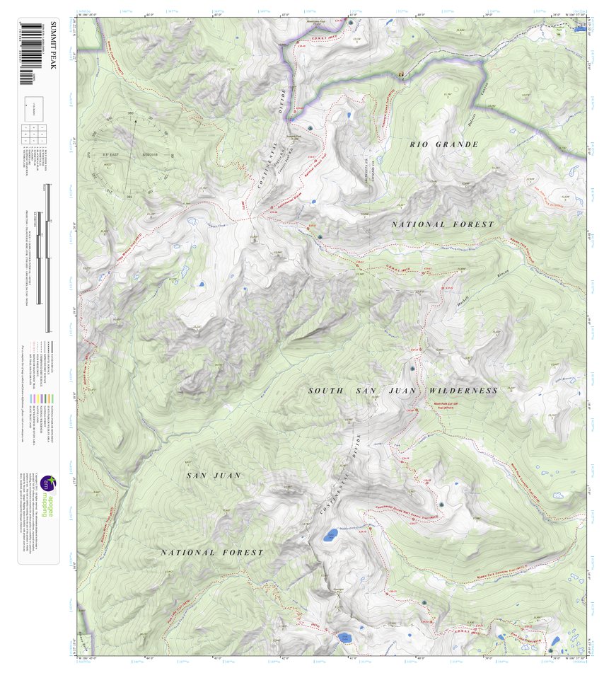Summit Peak, Colorado 7.5 Minute Topographic Map by Apogee Mapping, Inc ...