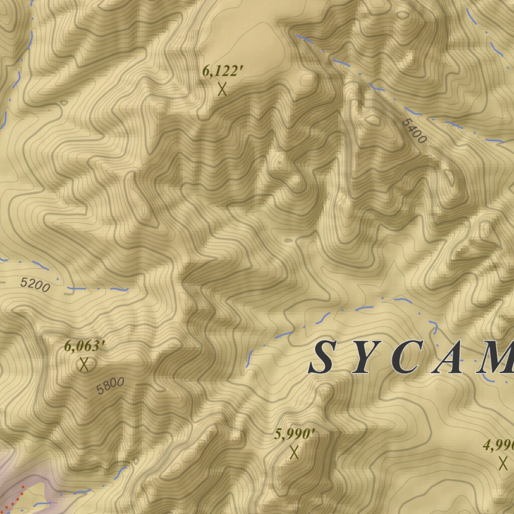 Sycamore Basin, Arizona 7.5 Minute Topographic Map - Color Hillshade by ...
