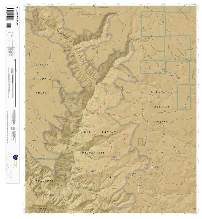 Sycamore Point, Arizona 7.5 Minute Topographic Map - Color Hillshade by ...