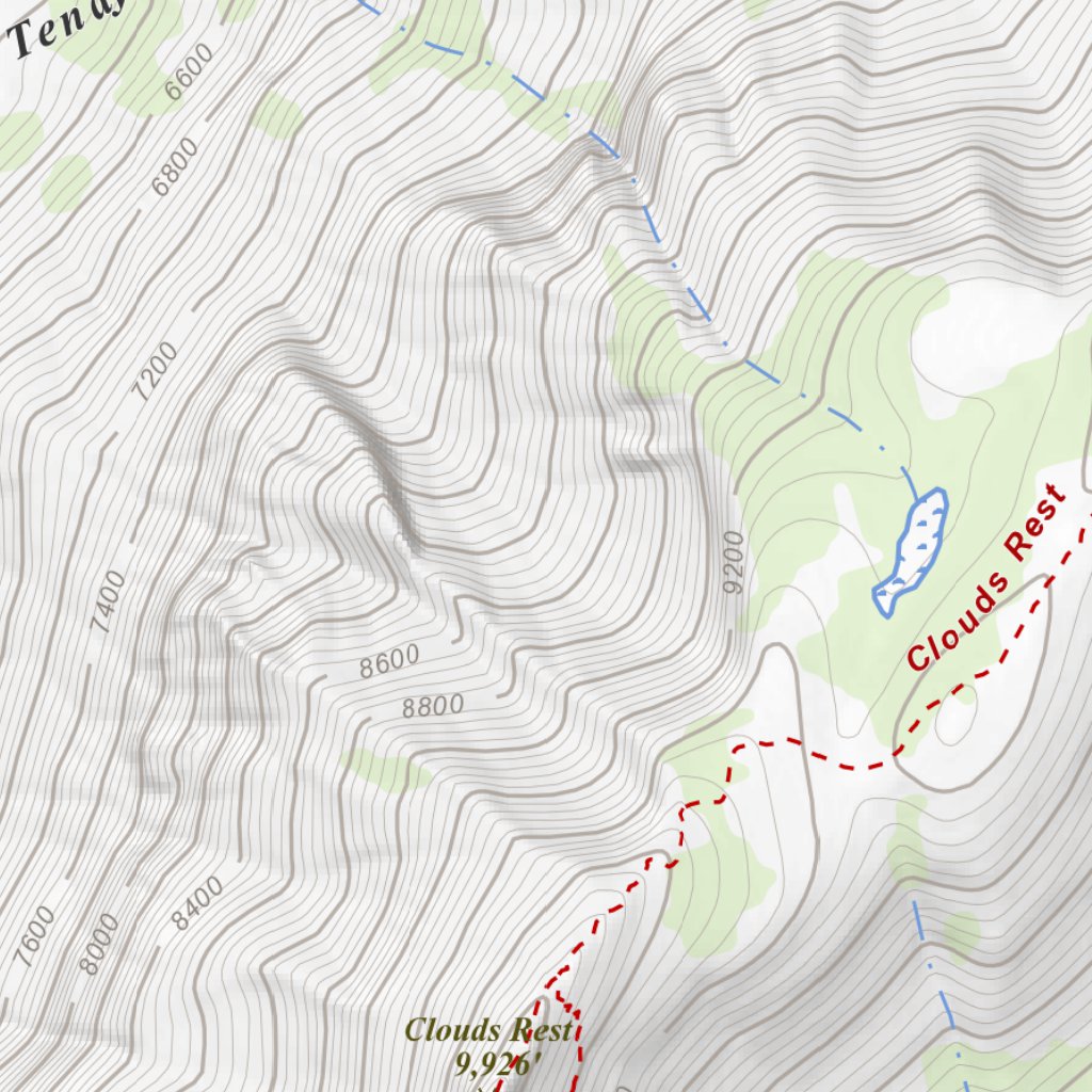 Tenaya Lake, California 7.5 Minute Topographic Map by Apogee Mapping ...