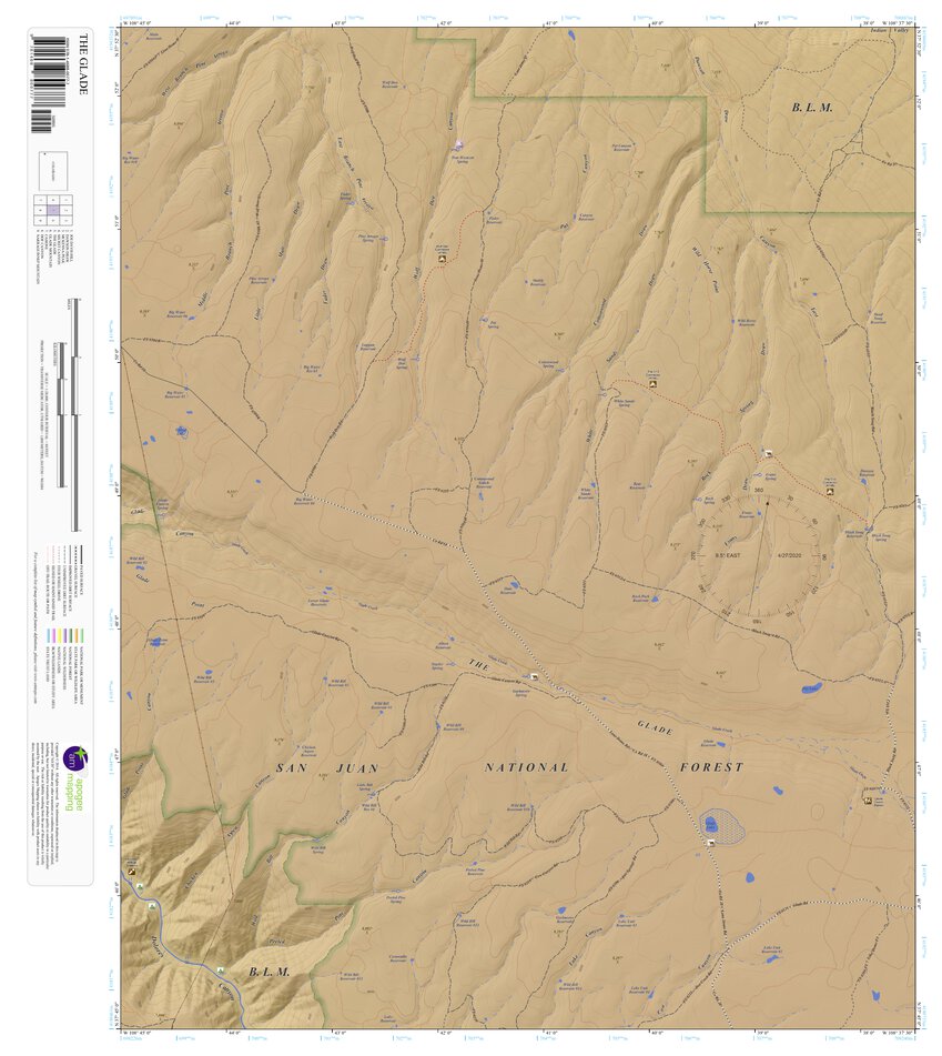The Glade, Colorado 7.5 Minute Topographic Map - Color Hillshade by ...