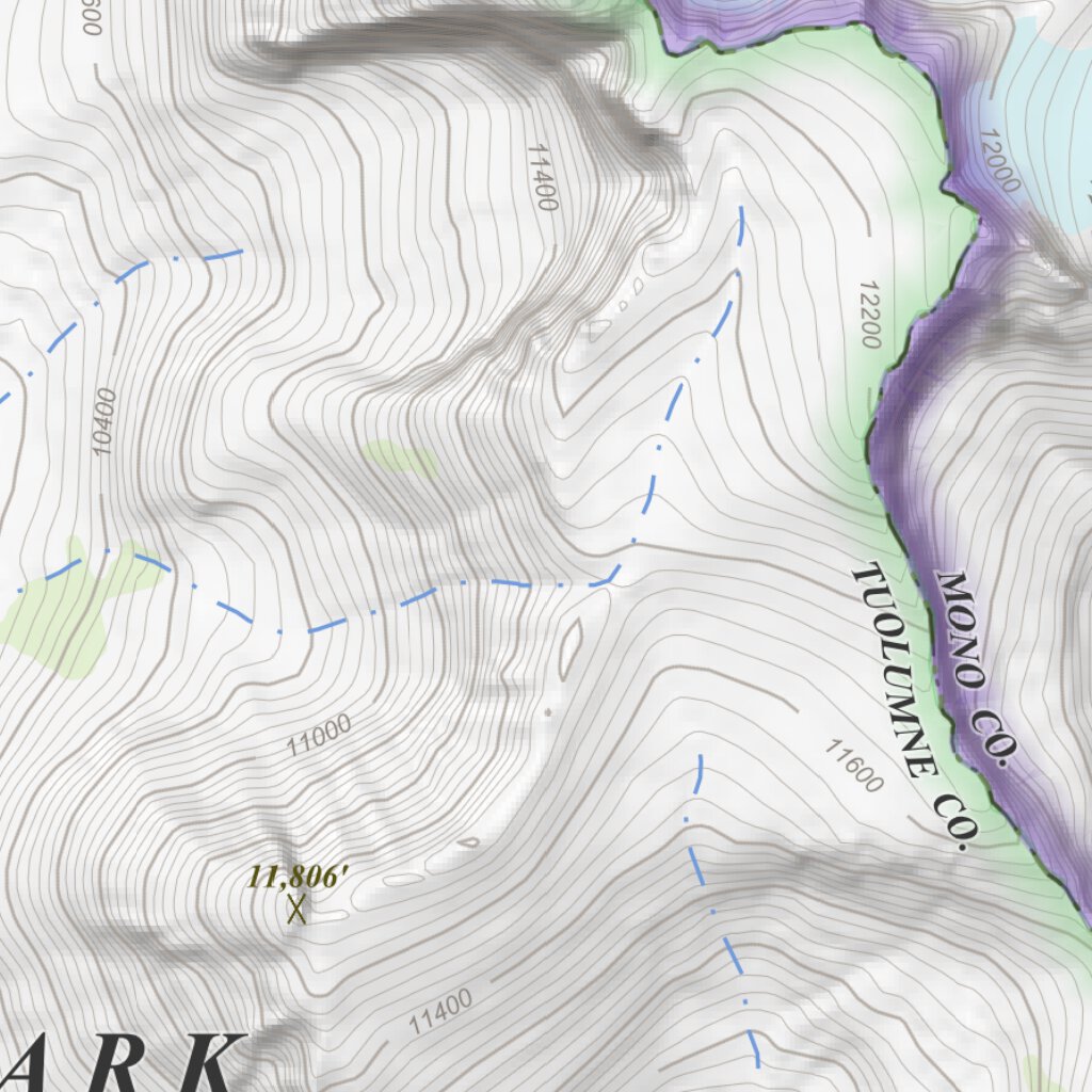 Tioga Pass, California 7.5 Minute Topographic Map by Apogee Mapping ...