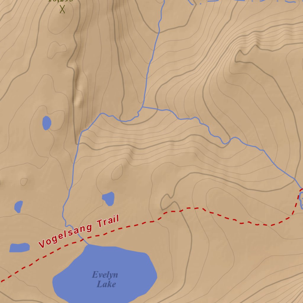 Vogelsang Peak, California 7.5 Minute Topographic Map - Color Hillshade ...