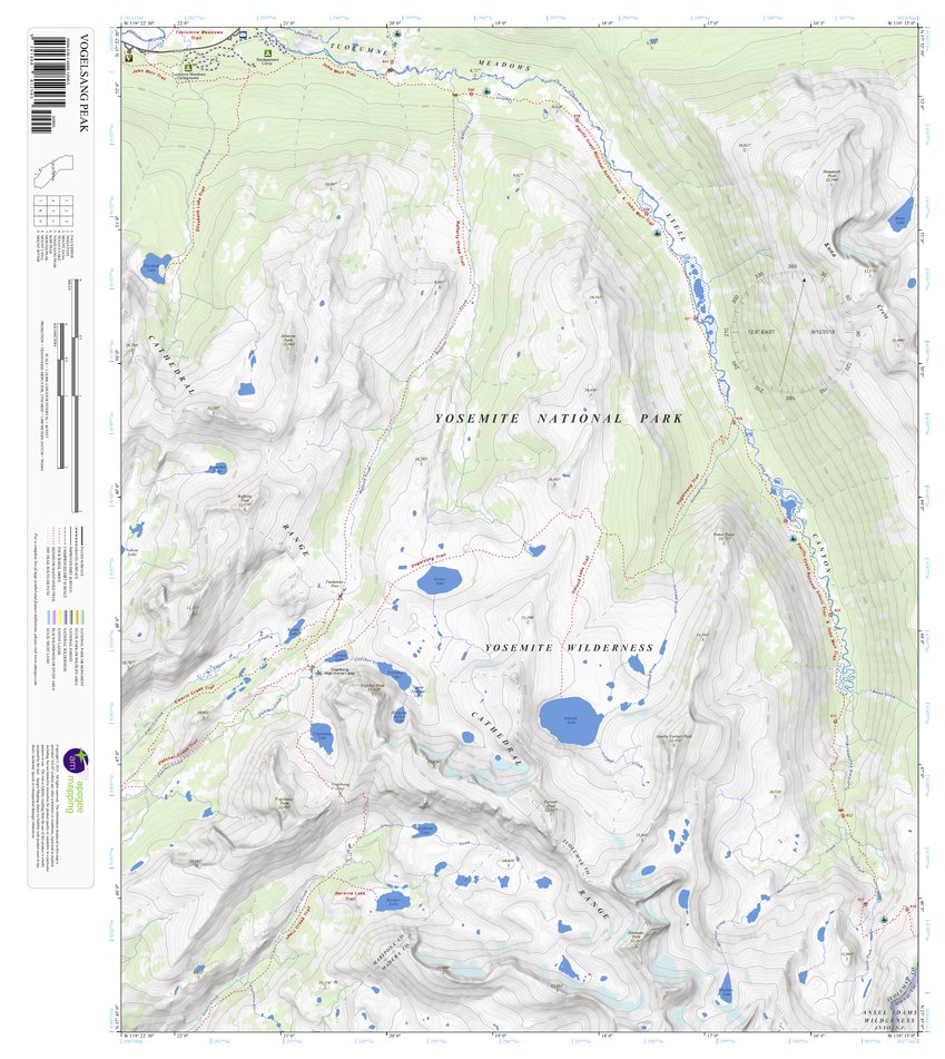Vogelsang Peak, California 7.5 Minute Topographic Map by Apogee Mapping ...