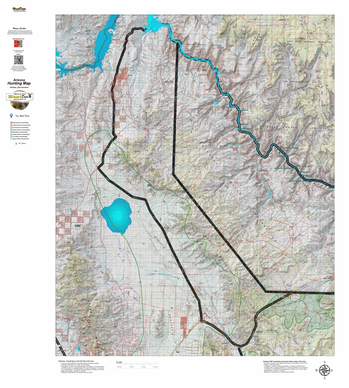 AZ Unit 15A Antelope Concentrations Map by Arizona HuntData LLC ...