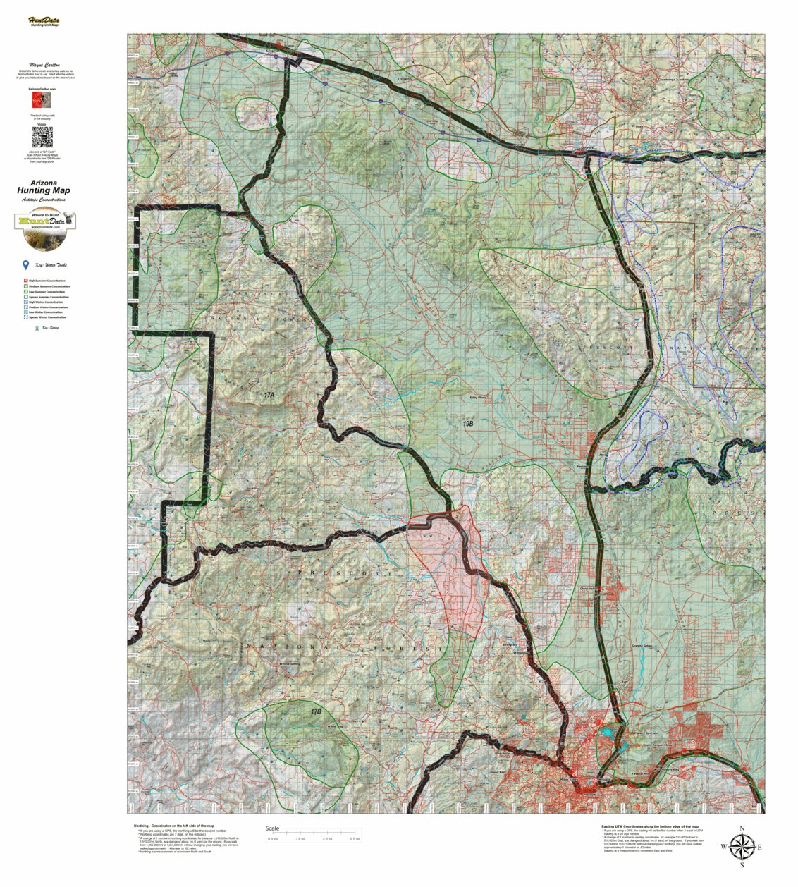 AZ Unit 19B Antelope Concentrations Map by Arizona HuntData LLC ...