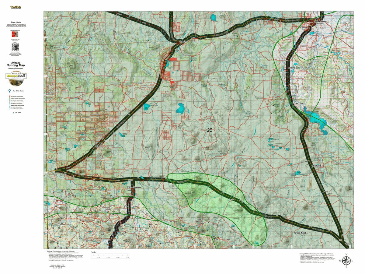 AZ Unit 2C Antelope Concentrations Map by Arizona HuntData LLC | Avenza ...