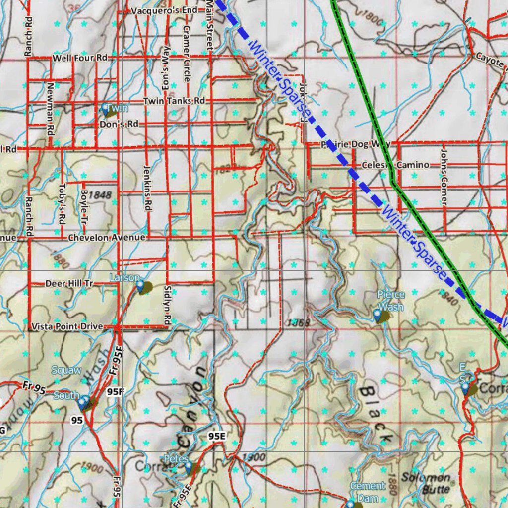 AZ Unit 4B Mule Deer Concentration Map by Arizona HuntData LLC | Avenza ...